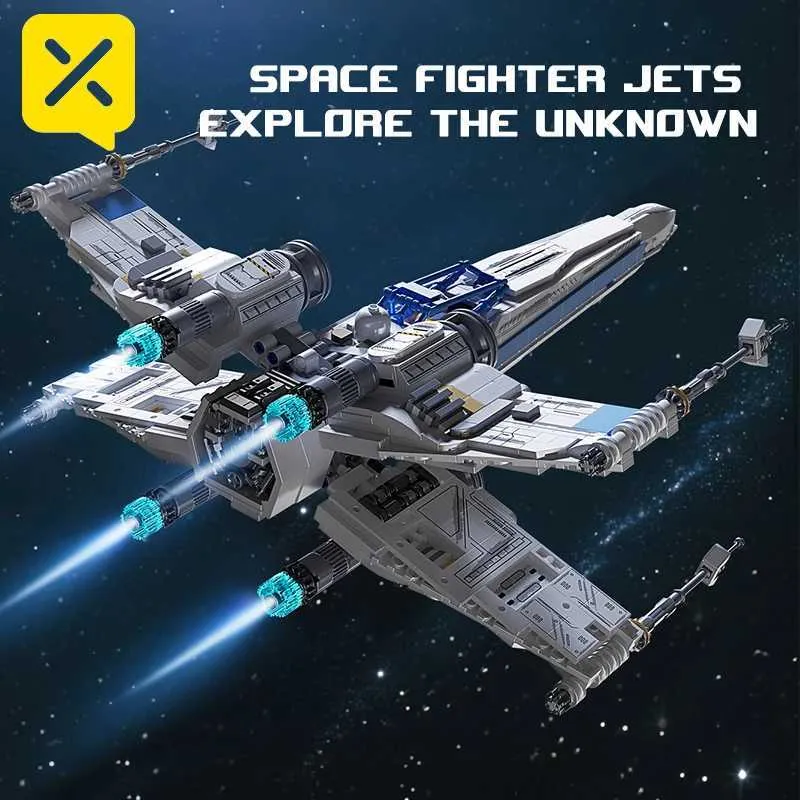 TOYLINX Space Fighter Jet DIY Model Bricks M2 MOC Building Blocks For ...
