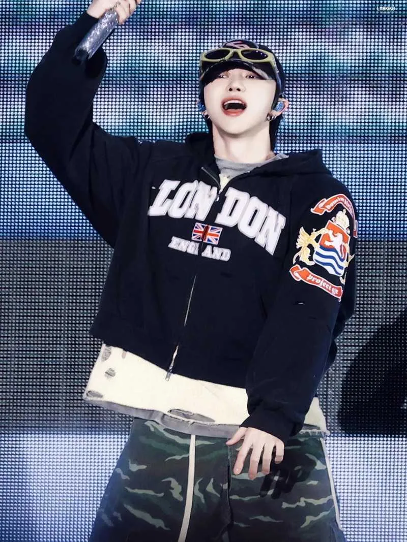 Washed Splice Hole Damaged Project GR Embroidery Patch Label Hoodies ...