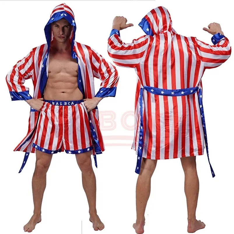 American Flag Boxing Robe Fancy Dress For Adults Short Robe, Perfect ...