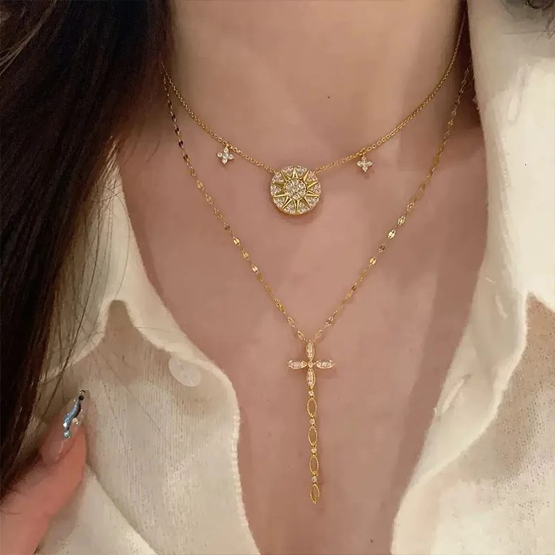 Exquisite Light Zircon Compass Star Religious Necklaces For Women ...