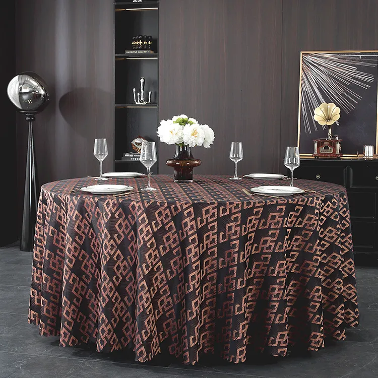 High End Jacquard Brown Round Tablecloth For... From Lldl01, $15.8 ...
