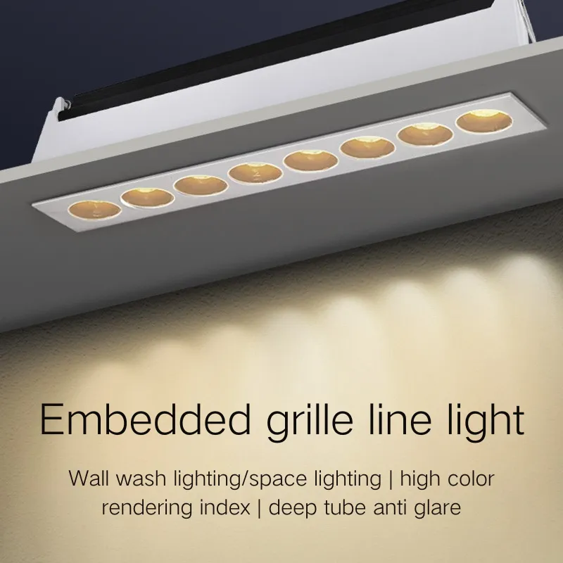 WLY Narrow Edge Recessed LED Linear Light Minimalist Spotlight For ...
