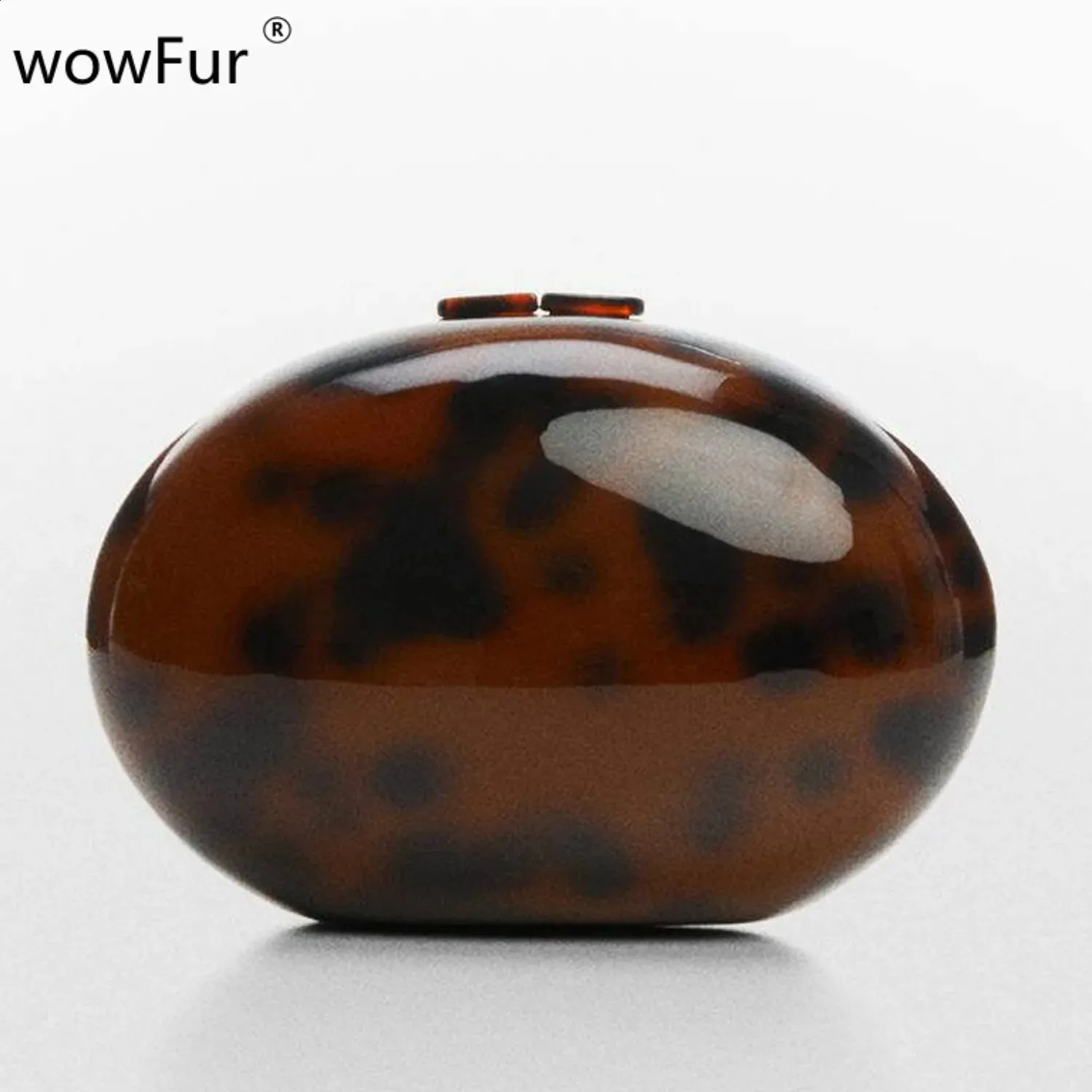 Oval Shell Women Leopard Gold Glitter White Acrylic Evening Clutch Bag ...