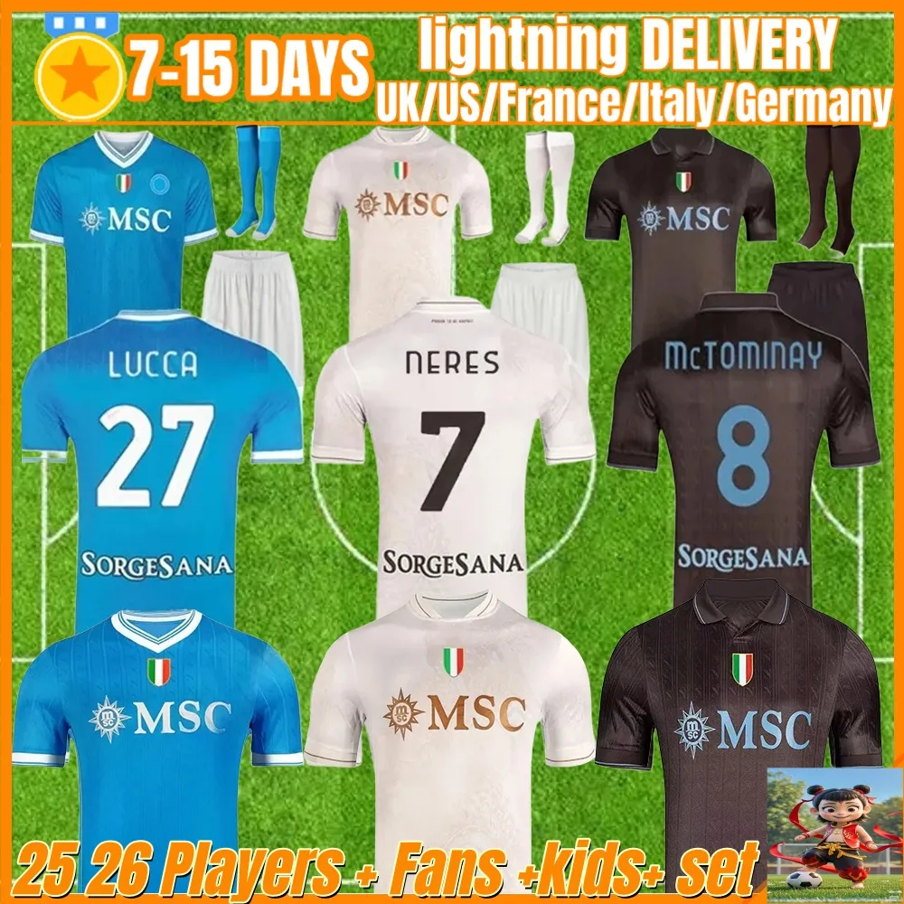 Napoli FC 2025 Soccer Jerseys Men & Kids Training & Fan Shirt Kit Home ...