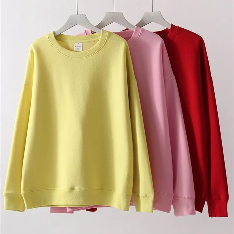 White Oversized Crewneck Sweatshirt Women Autumn Comfort Colors Pink ...