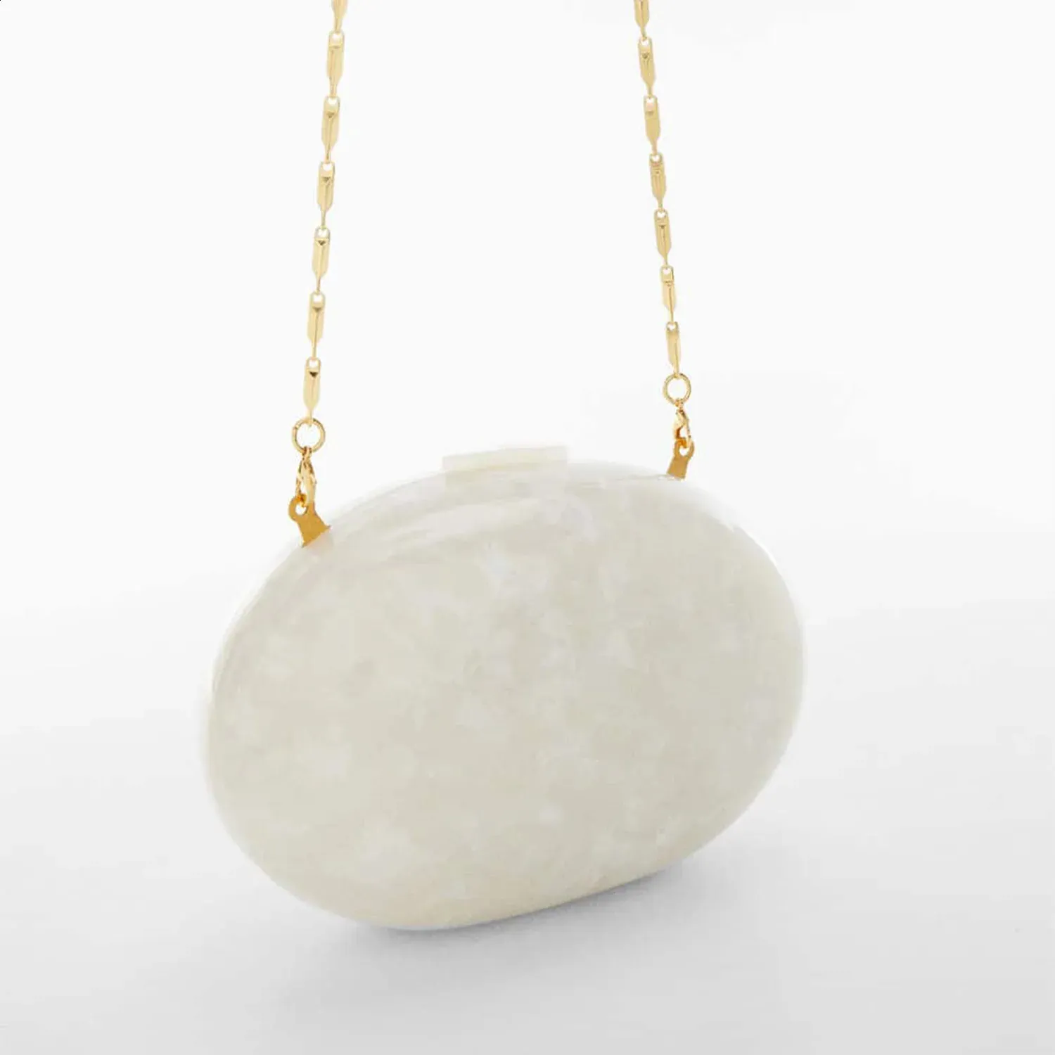 Oval Shell Women Leopard Gold Glitter White Acrylic Evening Clutch Bag ...