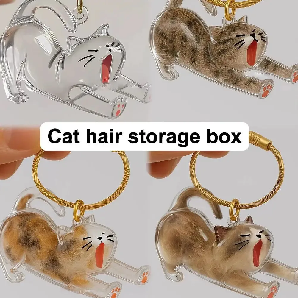 Clear Cat Hair Keepsake Capsule Transparent Pet Memorial Locket For Fur ...