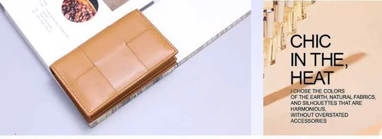 New Multifunctional Leather Woven Card Holder Simple Business Card ...