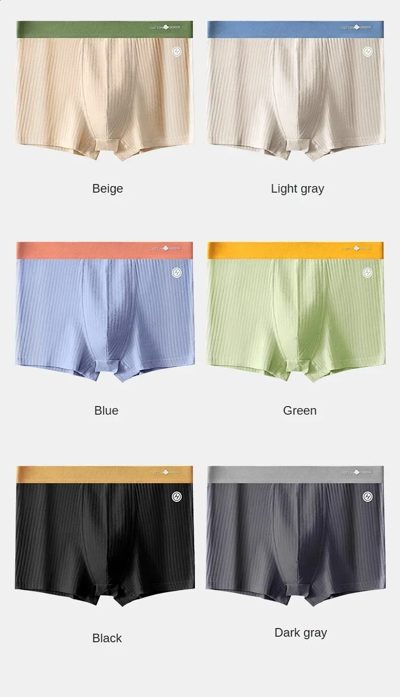 Fashion Boxer Briefs Breathable Men's Sports Shorts Underpants Cotton ...