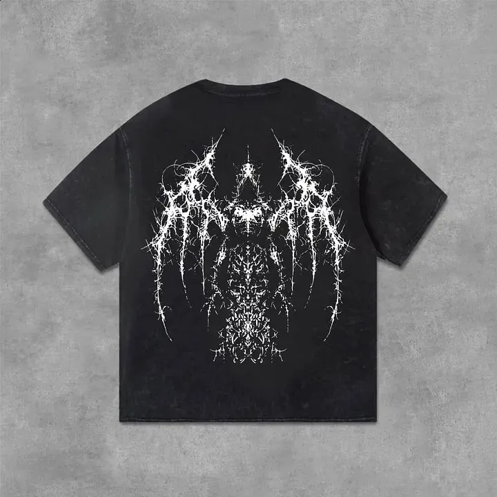 Wholesale Vintage Gothic Graphic T Shirts Acid Washed Casual... From ...