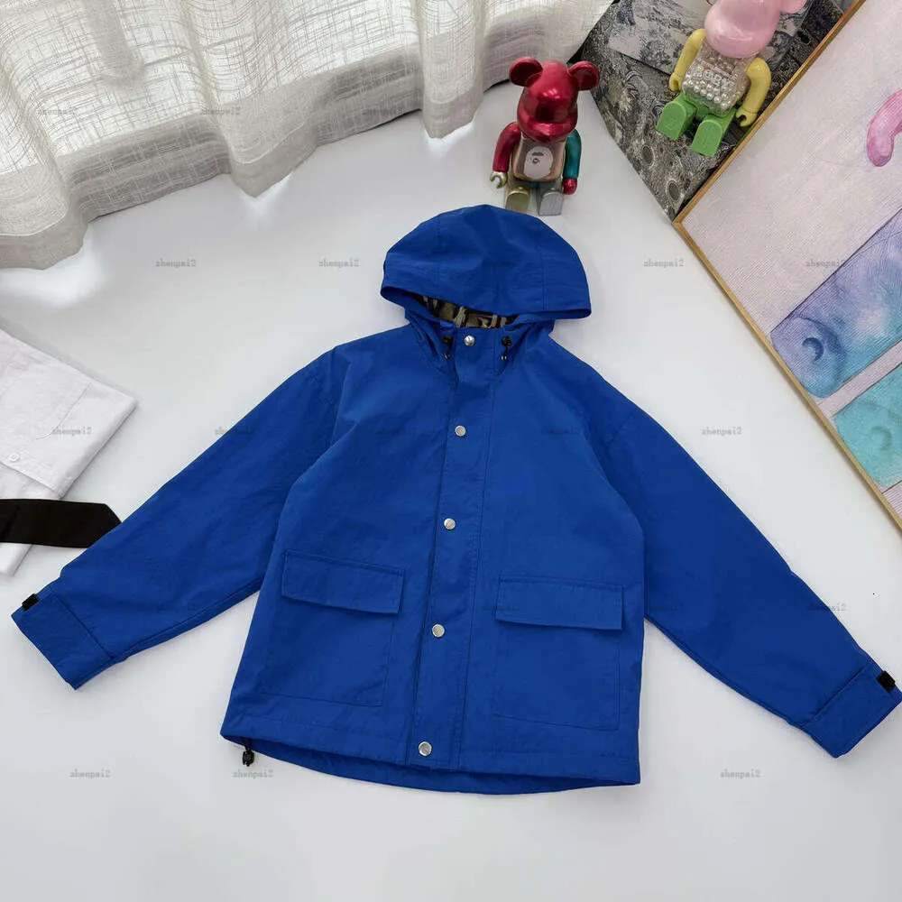 Luxury Dark Blue Hooded Blue Jumper Suit For Boys And Girls Windproof ...
