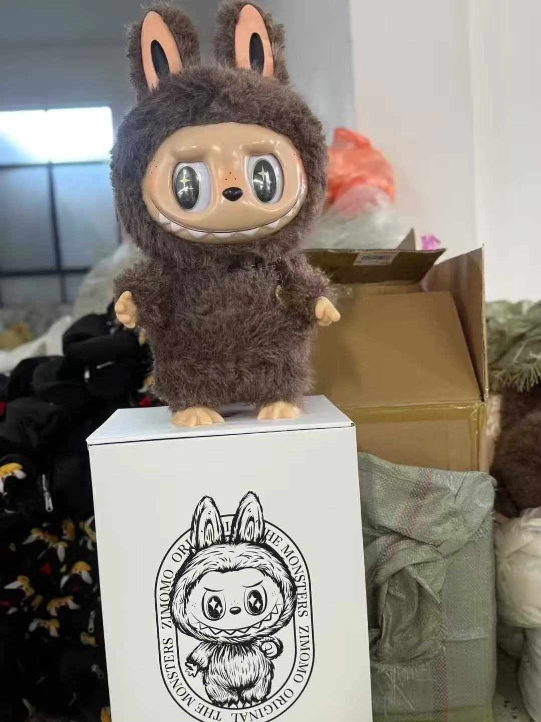 Labubu Limited Edition Plush Doll Coral Fleece Figure Statue with PP ...