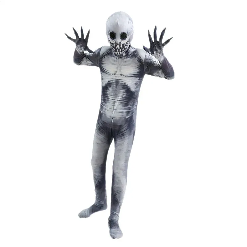 Scary Halloween Ghost Zombie Skin Suit With Grim Reaper, Skeleton ...