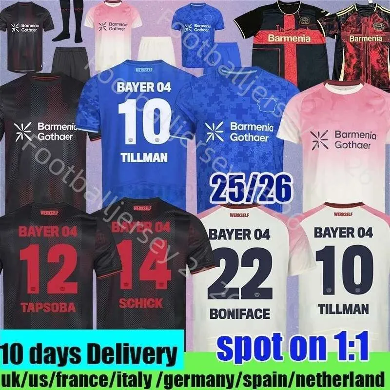 Bayer Leverkusens Soccer T Shirts 25/26 TILLMAN PALACIOS ANDRICH Men's ...