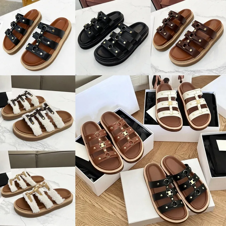 Tippi Designer Gladiator Mule Slippers for Women - Leather Summer ...