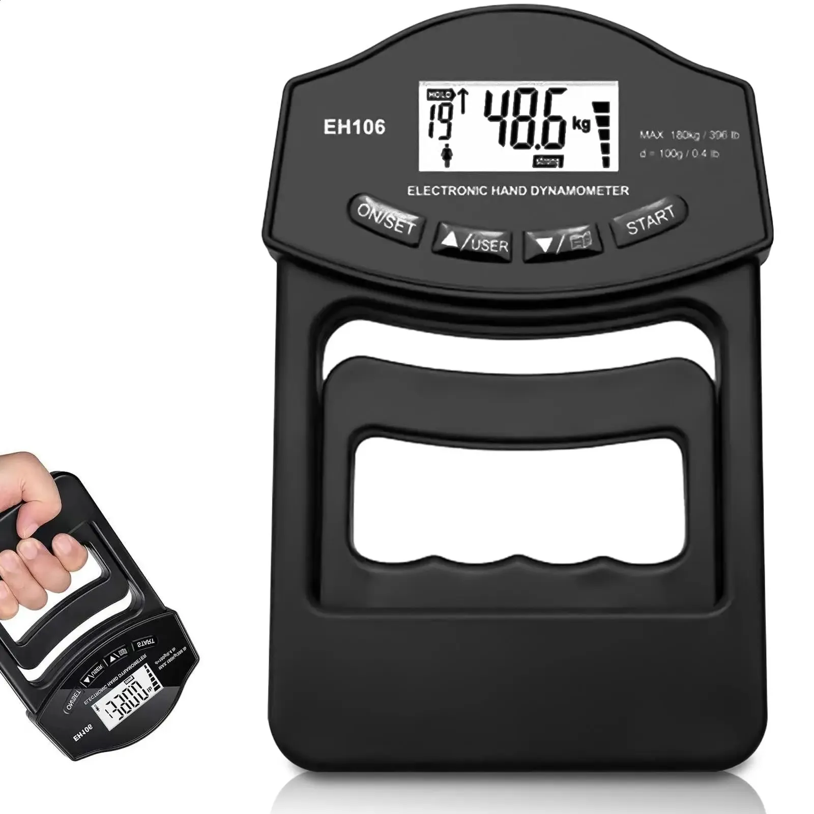 Grip Hand Strengthener Digital Strength Tester With LCD For Forearm ...