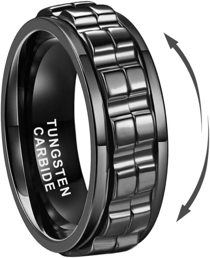 Sier 8mm Tungsten Titanium Spinner Rings For Men... From Goodlong, $22. ...