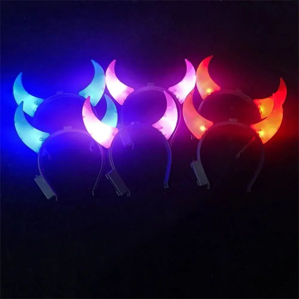 Led Devil Horn Light Up Headband Flashing LED Horns For Kids & Adults ...