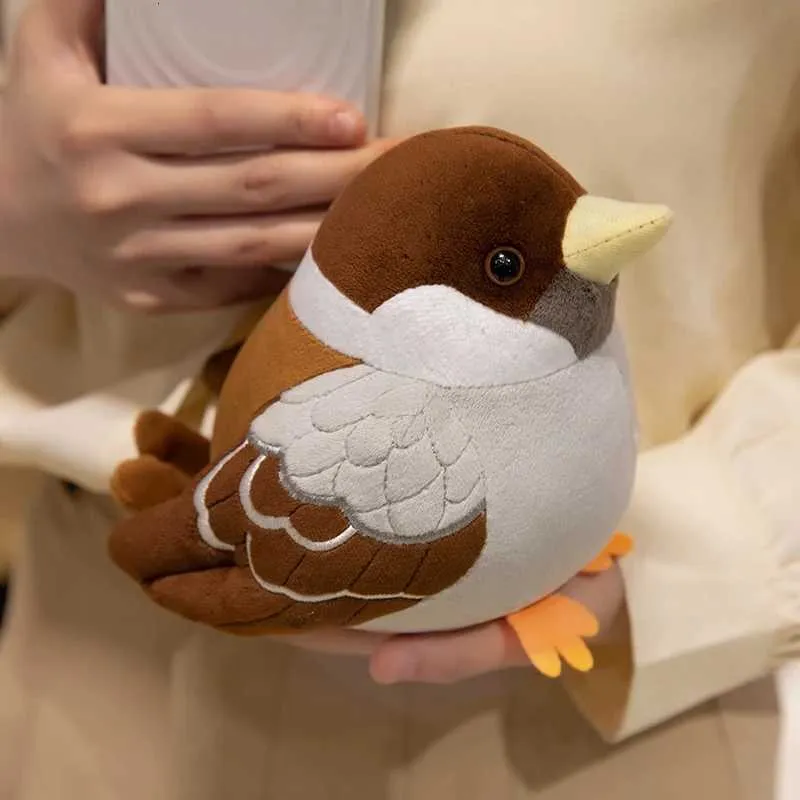 Cute Chubby Sparrow Plush Toys, Lifelike Stuffed Bird Doll, Lovely ...
