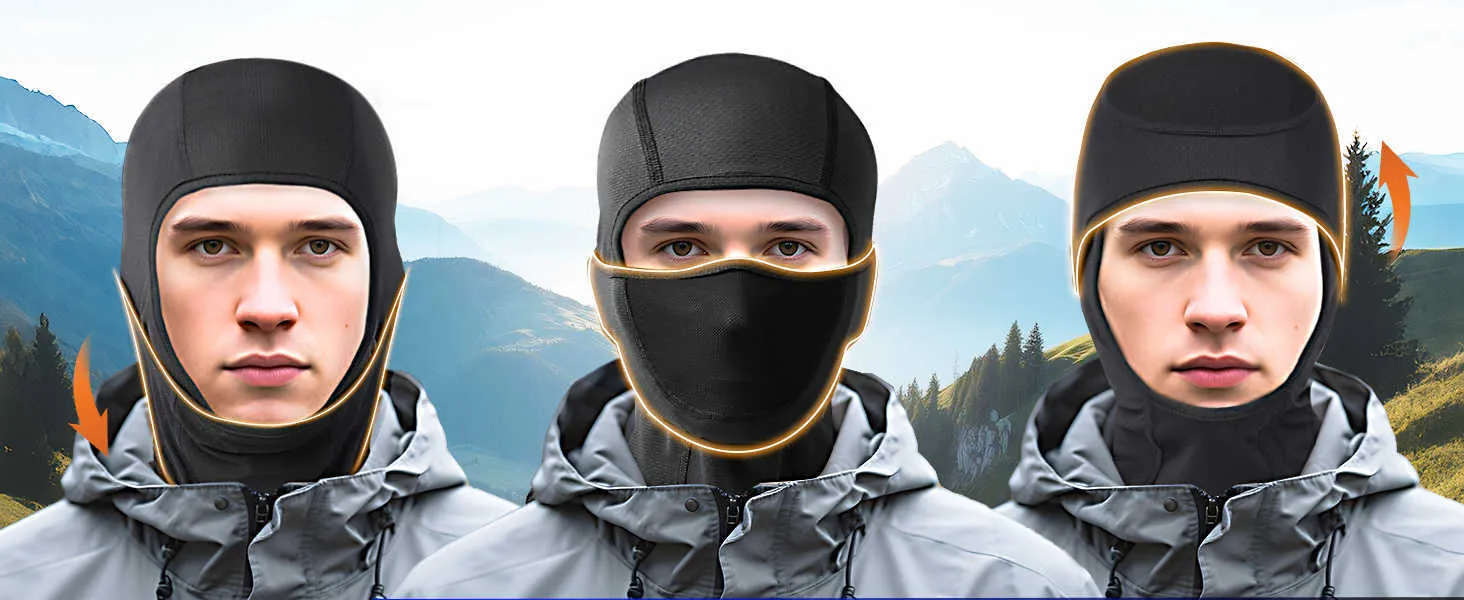 Balaclava Face Ski Mask: Moisture Wicking Motorcycle Mask with Movable ...
