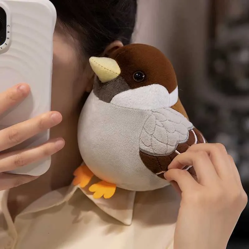 Cute Chubby Sparrow Plush Toys, Lifelike Stuffed Bird Doll, Lovely ...