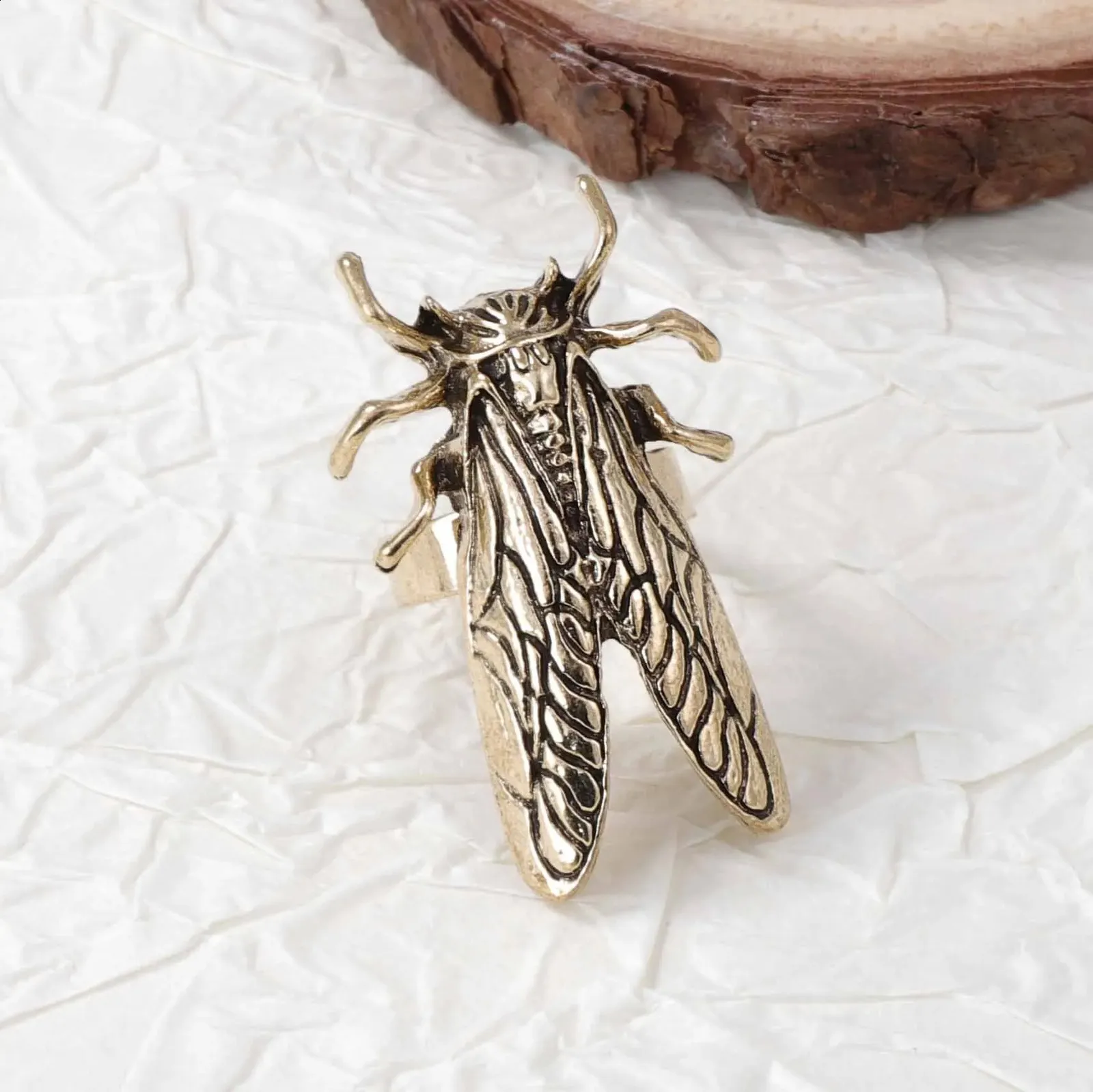 Digadagu Retro Opening Insect Ring Metal Animal Ring Women's Trend ...