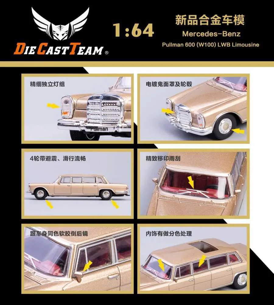 DCT 164 Mercedes-Benz Pullman 600 W100 LWB Limousine Car Alloy Motor ...