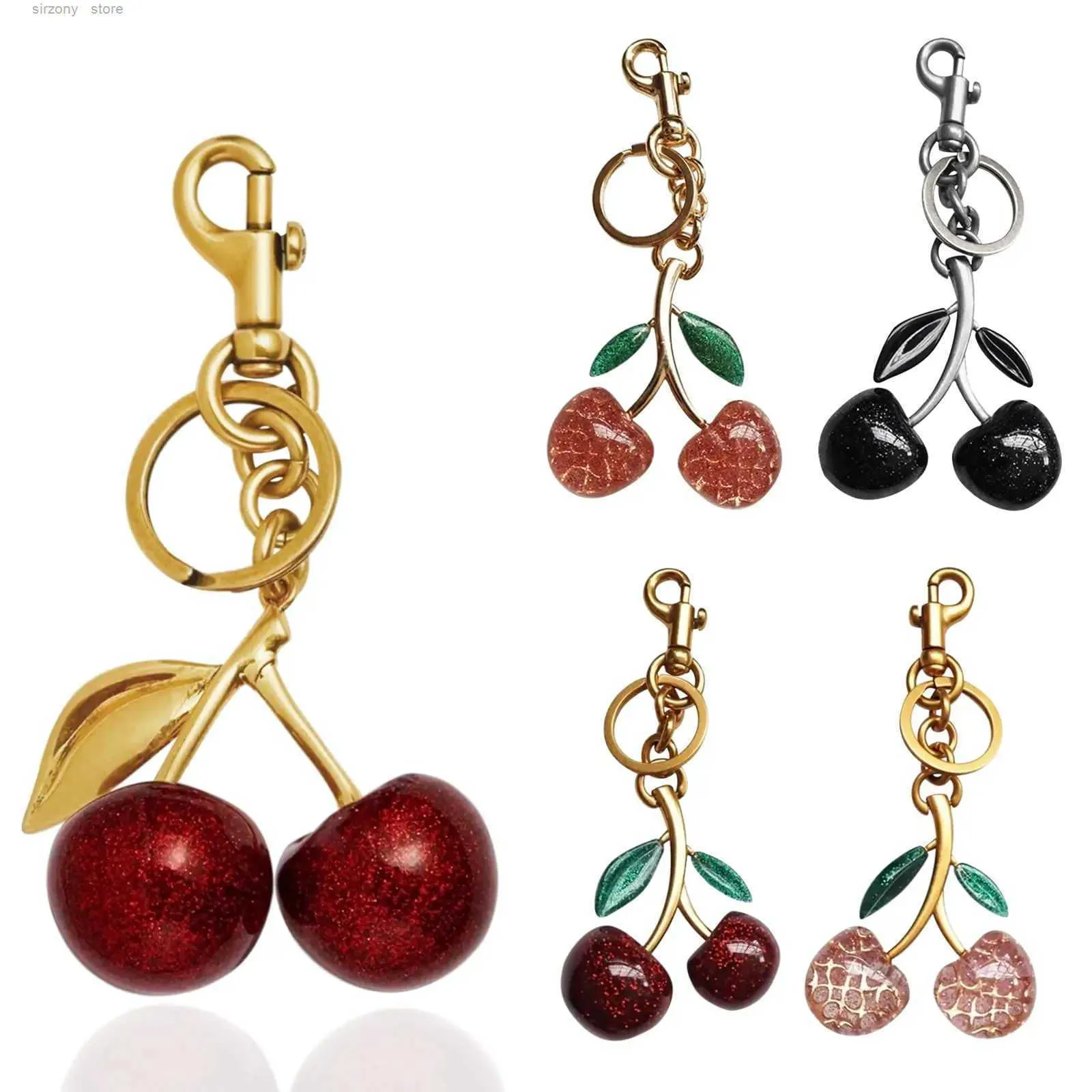 Crystal Cherry Bag Charm Keychain Exquisite Handbag Pendant for Women ...