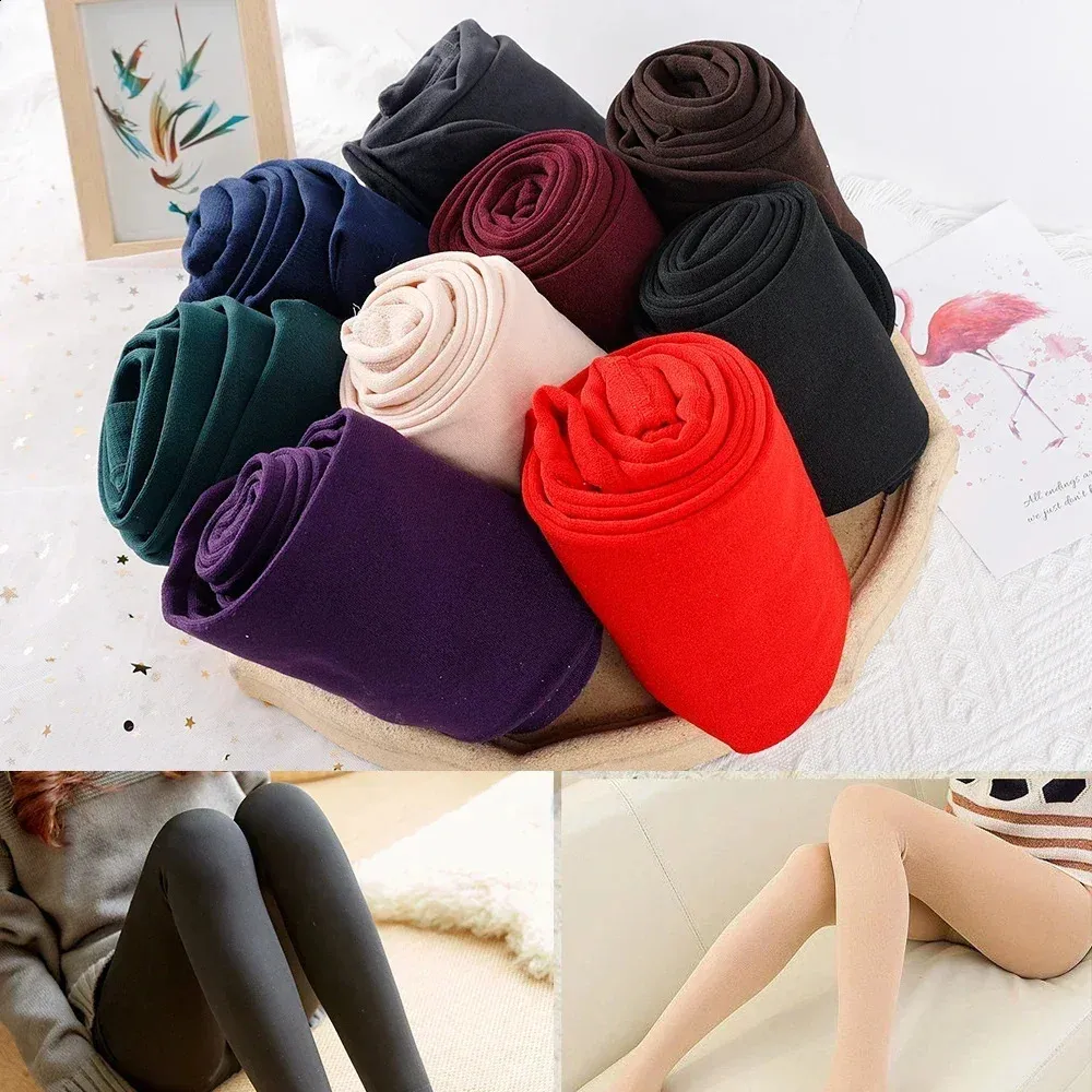 Women Fleece Lined Tights Winter Thermal Leggings High Waist Thick Warm ...