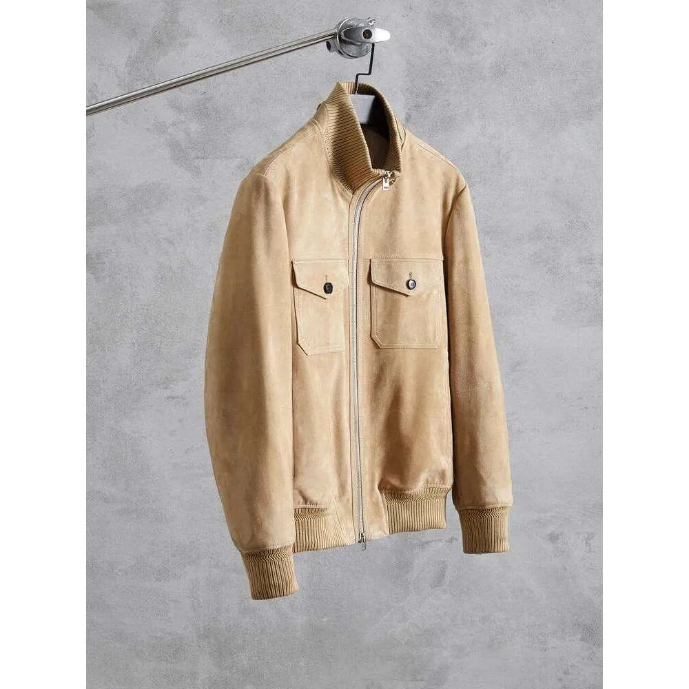 TF Luxury Men's Multi Pocket Aviator Suede Bomber Jacket With Stand ...
