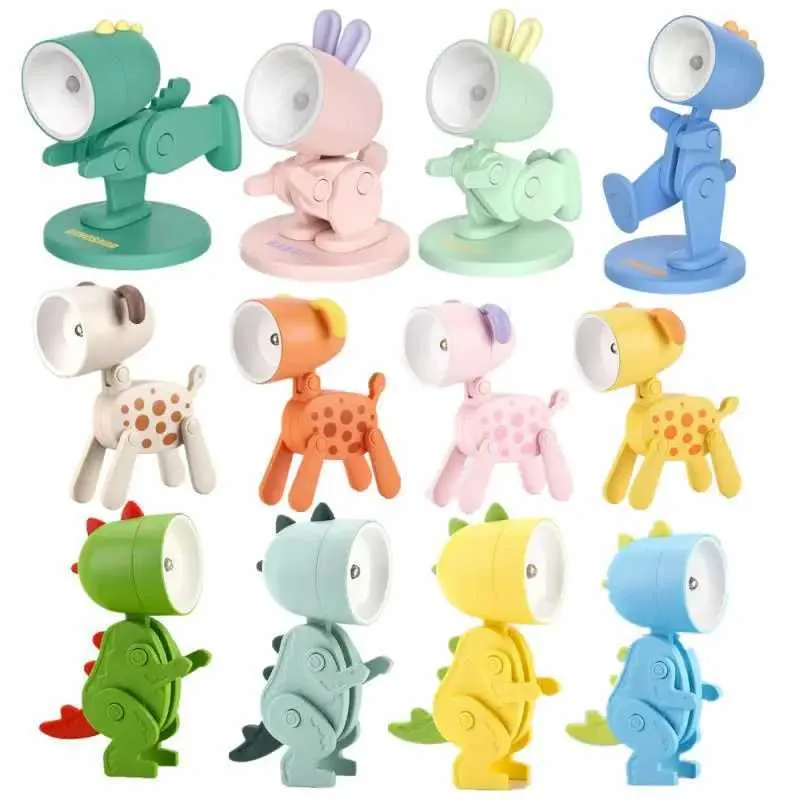 Mini LED Animal Cute Night Lamp Foldable Desk Lamp For DIY Pet ...