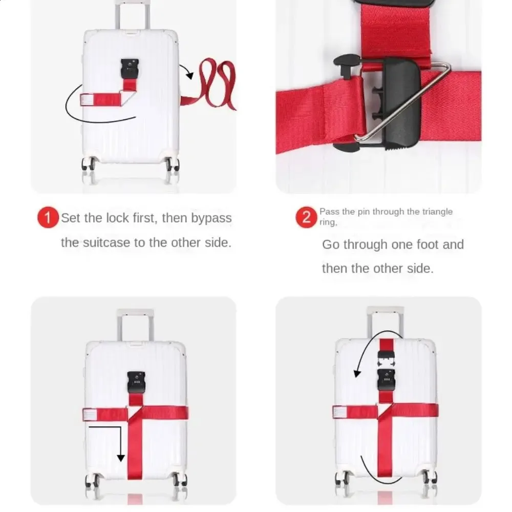 Travel Luggage Strap with Adjustable Password Lock, Packing Belt ...
