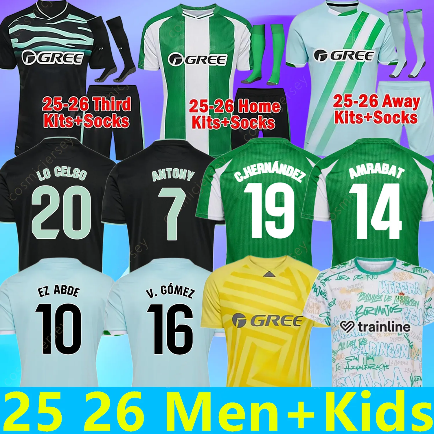 Real Betis Ireland Soccer Kit 25/26 ANTONY ISCO, Vitor Roque, WILLIAM ...