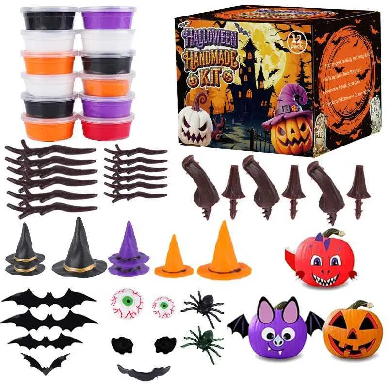 X250913 Air Dry Clay Kits For Kids Modeling Clay DIY Halloween Pumpkin ...