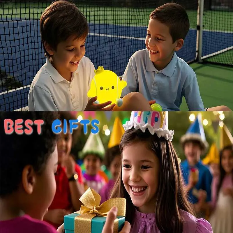 Tennis Night Light: LED Squishy Novelty Lamp with 2 Dimmable Levels ...