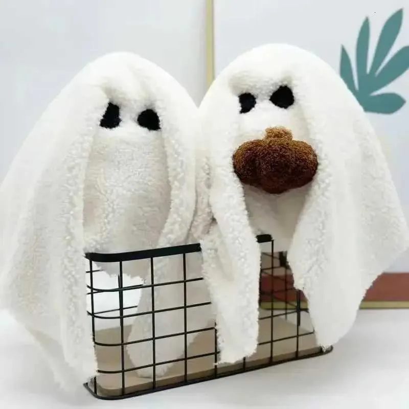 Halloween Pumpkin Ghost Stuffed White Rabbit Hand Puppet Soft Throw ...