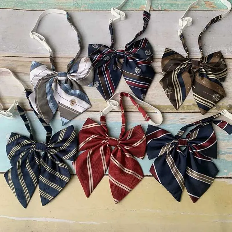 Multi-Colored Striped Bow Collar Flower with Tie, Daily Bow Badge ...