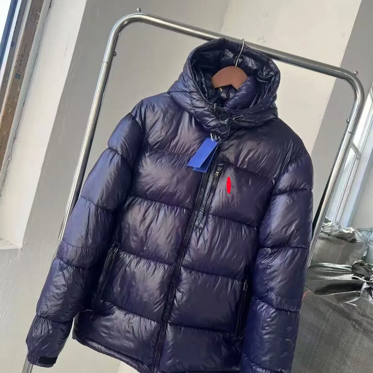 Men's Designer Puffer Jacket Winter Coat Hooded Zipper White Duck Down ...