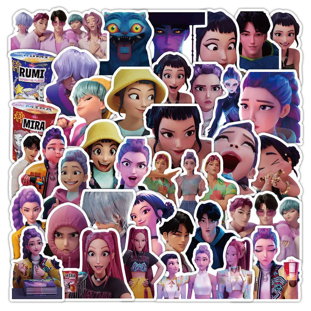 KPOP Demon Slayer Girl Group Anime Phone Stickers Waterproof Korean ...