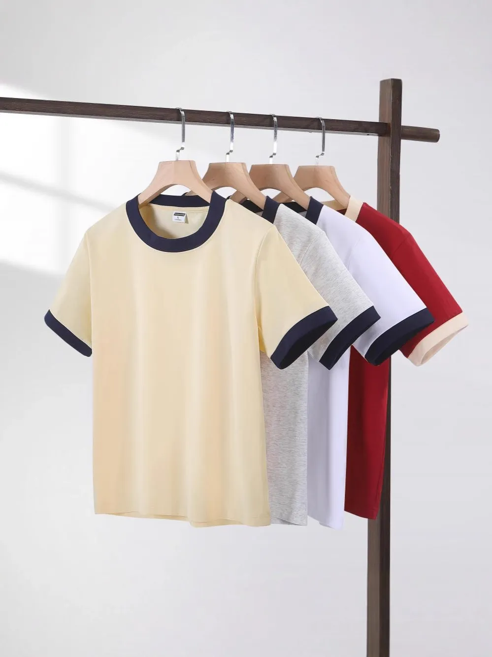 G6125 Contrast Color Loose Shoulder Short Sleeve Top from Dhgate Women ...