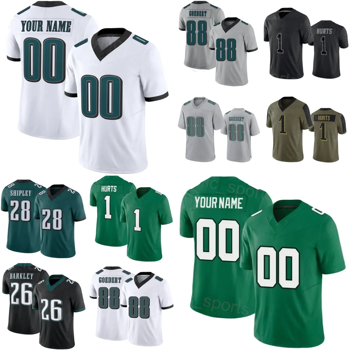 Stitch 2025 Football Jerseys Saquon Barkley, Will Shipley, AJ Dillon ...