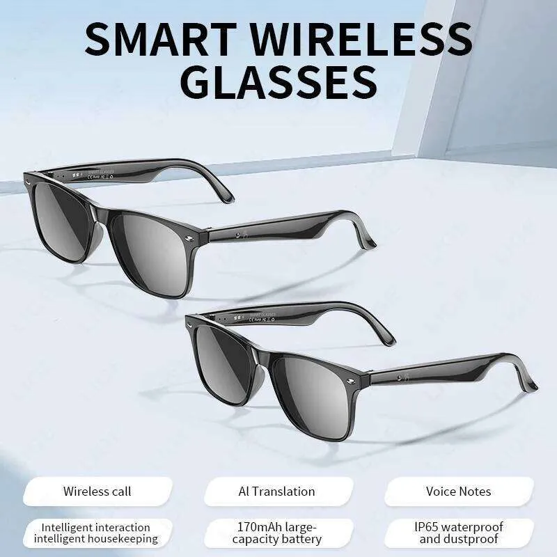 AI Smart Sunglasses Bluetooth Noise Canceling Speakers Hands Free Calls ...