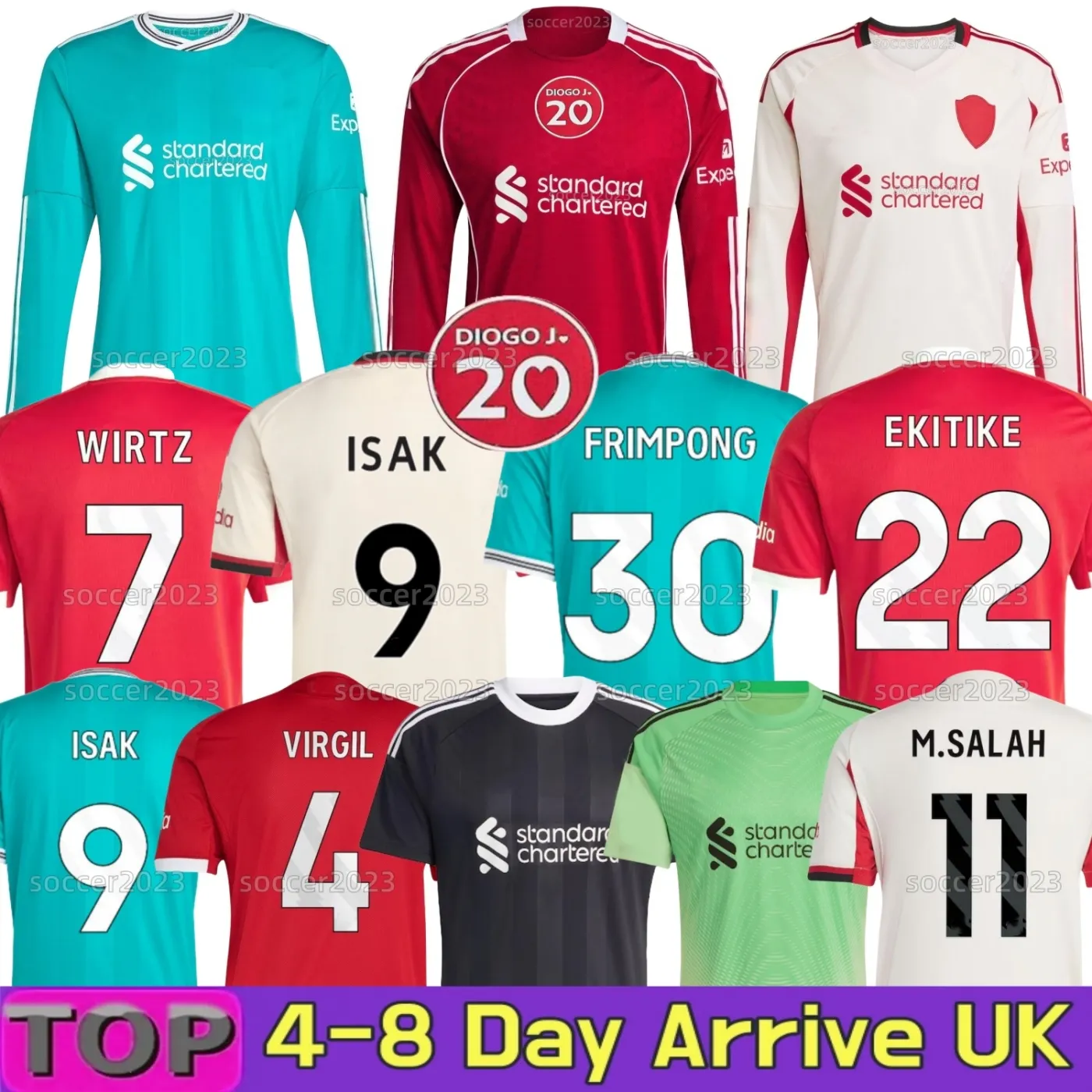 2025 2026 ISAK WIRTZ, DIOGO J. Long Sleeve Soccer Shirt, EKITIKE MAC ...