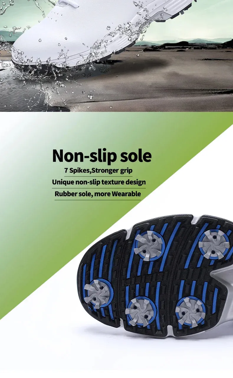 Waterproof Golf Shoes Spiked Cleats Non-Slip Outdoor Training Shoes ...