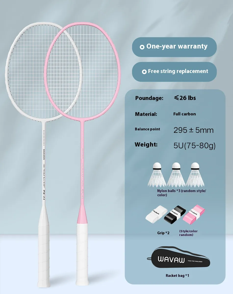Adult Carbon Composite Badminton Family Tennis Racket Set 20 26lbs ...