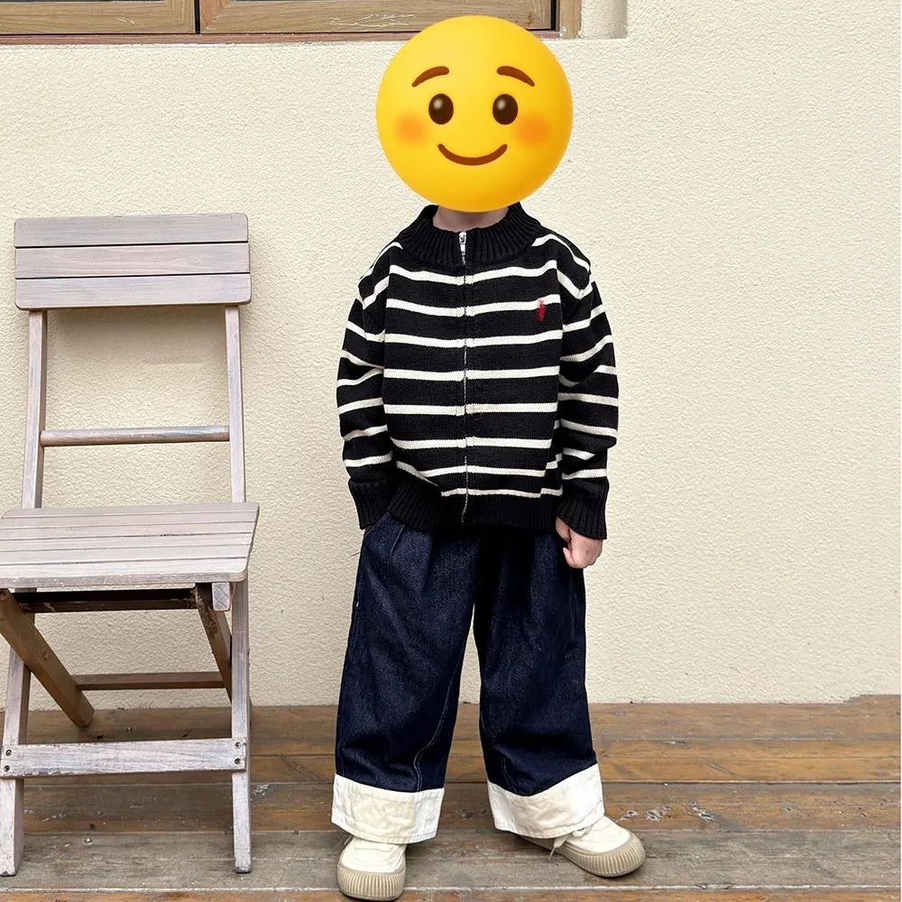 Polo Sweater Top for Baby Boys and Girls, Knitted Cardigan Sweater, Kid ...