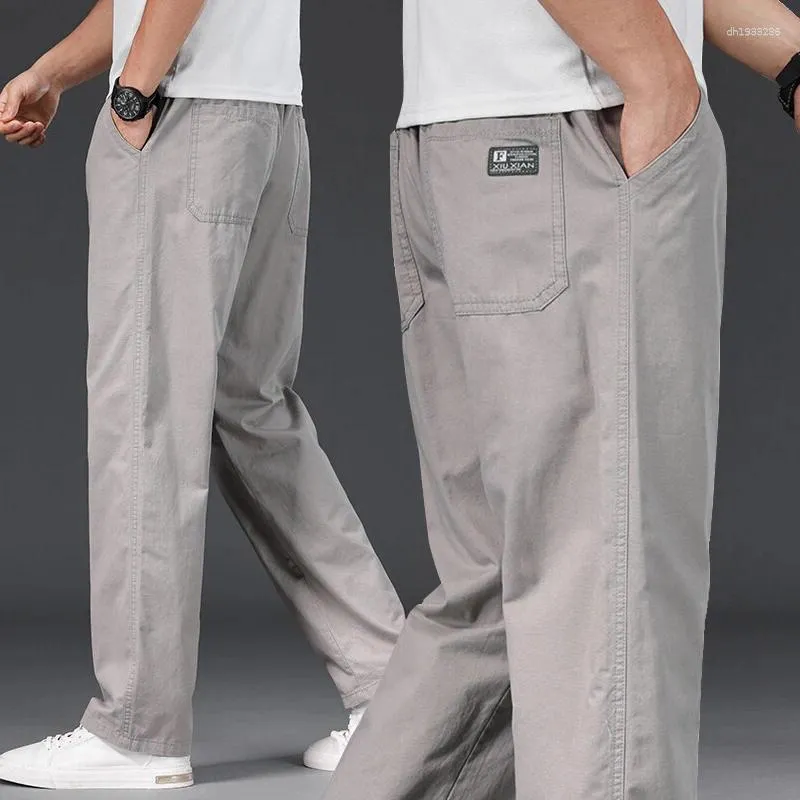 Men's Casual Cotton Drawstring Pants with Elastic Waist Relaxed Fit ...