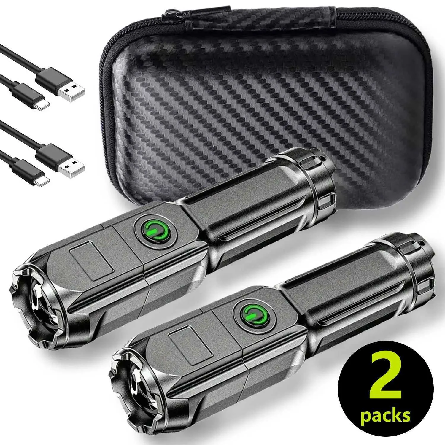 Portable Performance Telescopic Zoom Flashlights 3 Modes, IPX6 ...