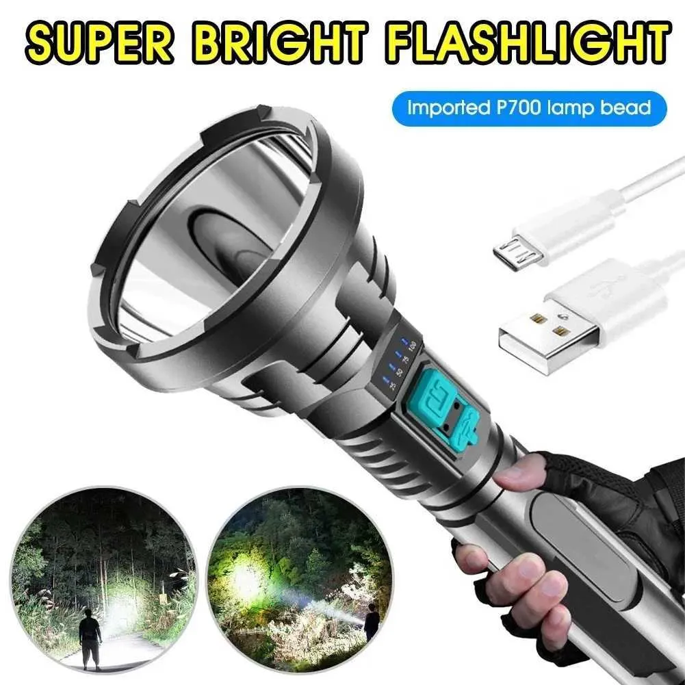 Rechargeable LED Flashlight With Battery Indicator, High Lumens, Long ...