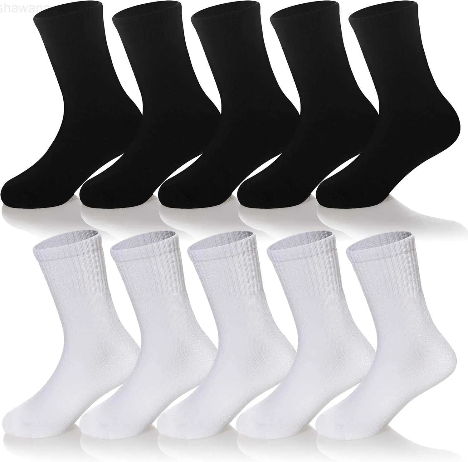 Breathable Cotton Crew Plain White Socks For Kids Set Of 10 Athletic ...